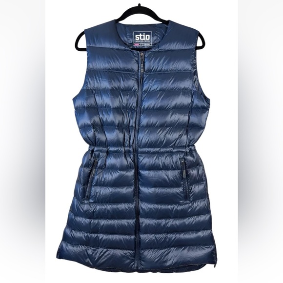 Stio | Jackets & Coats | Stio Amalia Down Long Vest Blue Small S Puffer ...